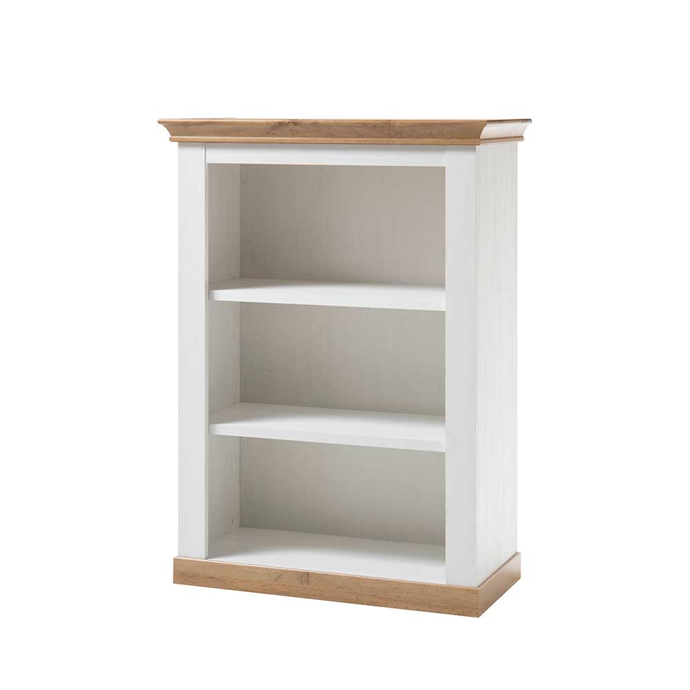102x139x44 Landhaus Regal mit 3 Fächern in Weiß & Wildeiche - Diatara