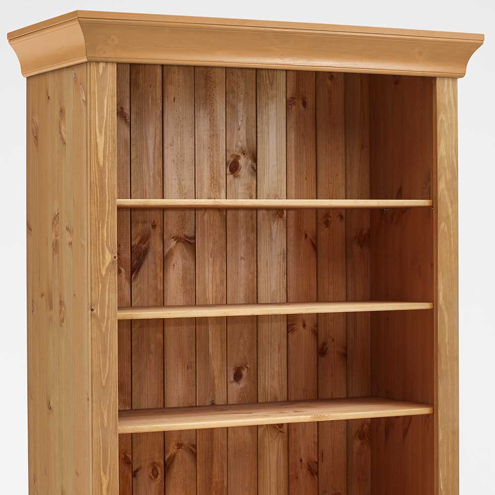 Kiefernholz Landhaus Regal 108x203x45 cm mit 4 Fächern & Schublade ...