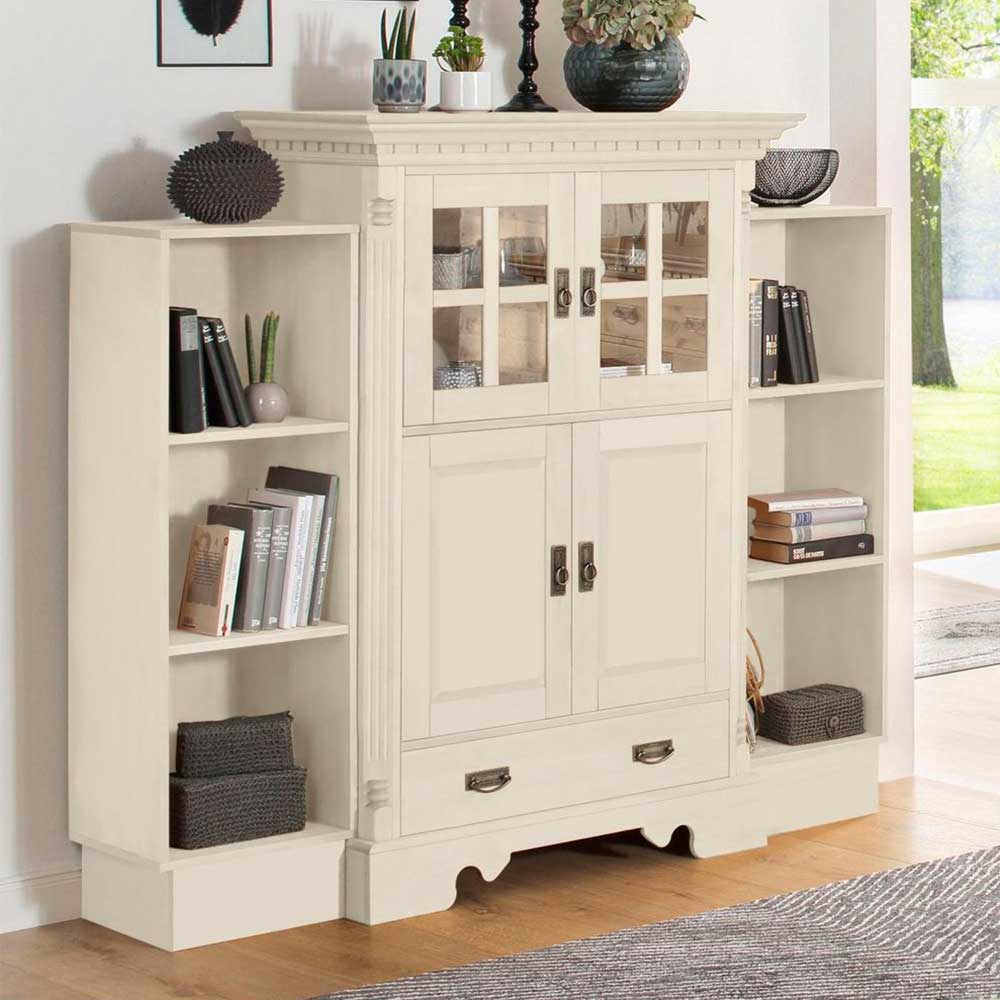 Landhaus Highboard & Regale in Creme aus Kiefer Massivholz gewachst ...
