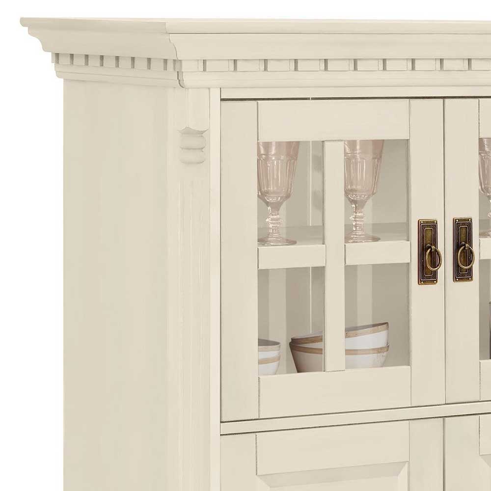 Landhaus Highboard & Regale in Creme aus Kiefer Massivholz gewachst ...