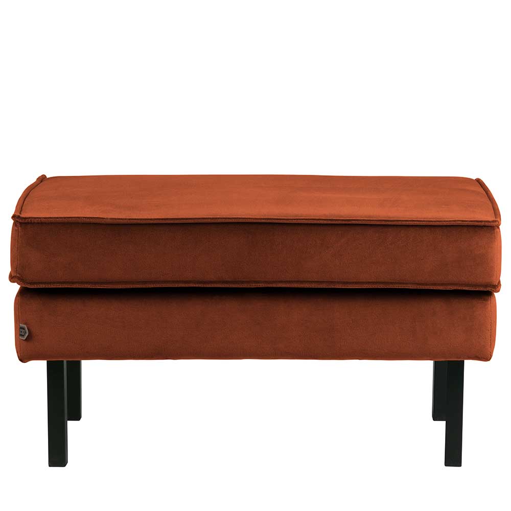 Samt Hocker in Rost Braun mit Metall in Schwarz - Naryon
