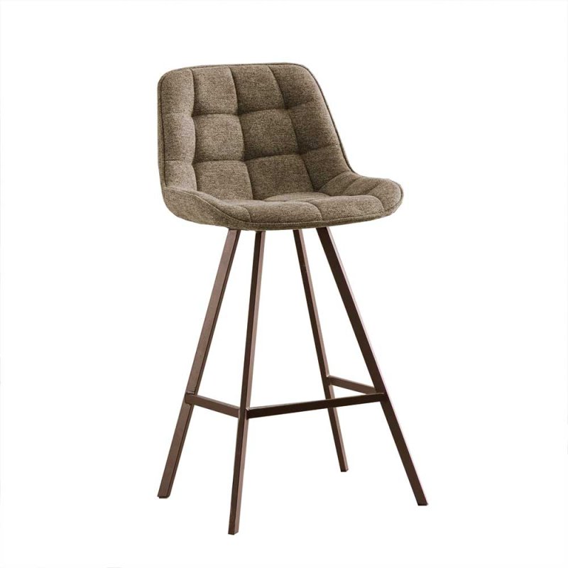 Barstühle mit Sitzschale Stoff Grau & Metallgestell Schwarz - Leandra ...