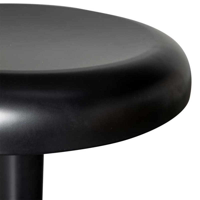 Schwarzer Barhocker aus Metall - höhenverstellbar mit rundem Sitz und ...