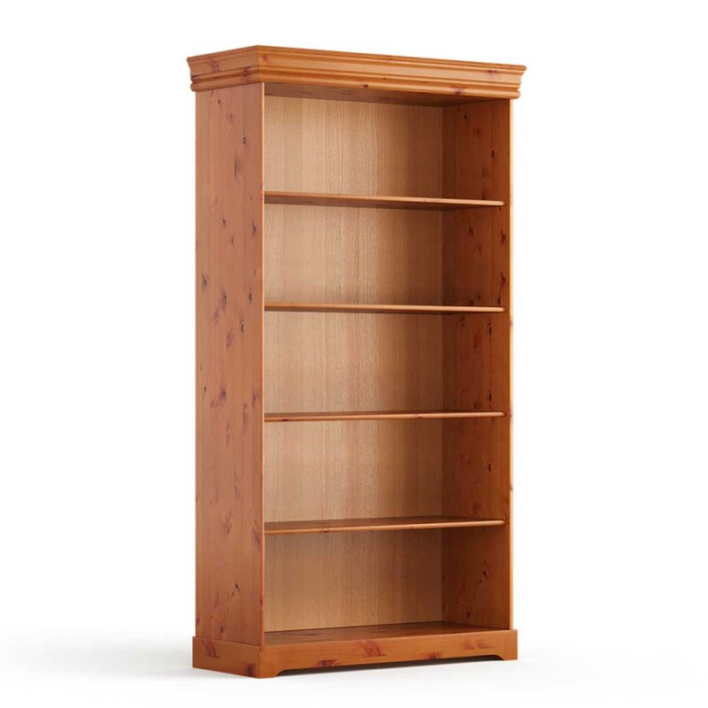 Landhaus Bücherregal aus Kiefer Massivholz in Honigfarben - Lusanne