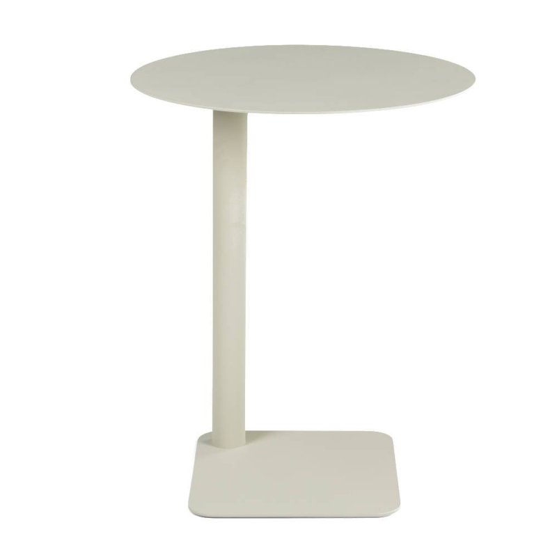 Runder Anstelltisch in Beigegrau aus Stahl - Scandi Design - Ridona