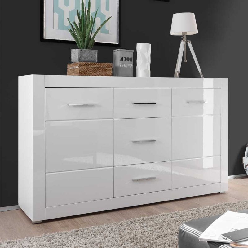 Highboard Weiss Hochglanz