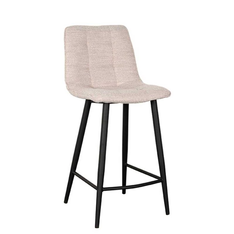 Barstühle mit 65 cm Sitzhöhe in Beigegrau mit Schwarz - Dronjaco (2er Set)