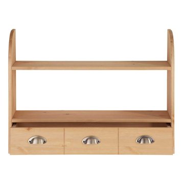Landhaus Regal mit 2 Ablagen & 3 Schubladen aus Kiefer Massivholz - Zimoni
