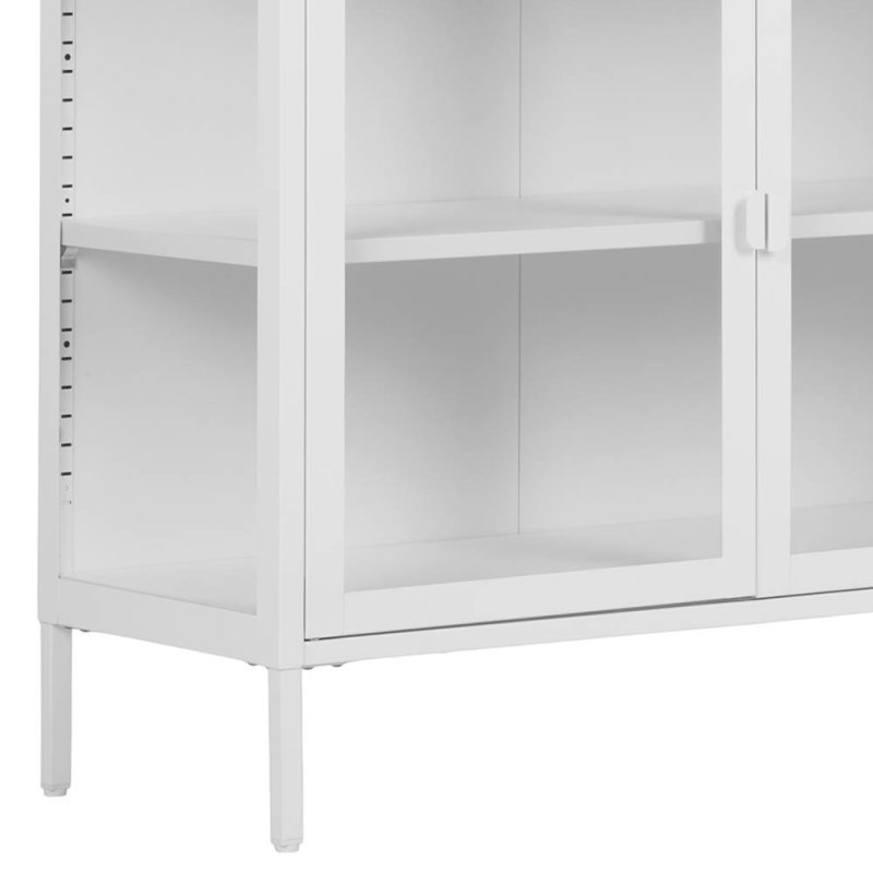 Sideboard-Vitrine in Weiß aus Stahl mit drei Glastüren - Sancrez
