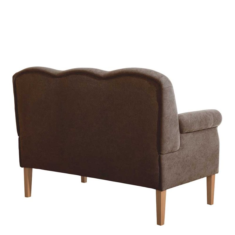 Esszimmer Sofa mit Federkern in Dunkelbraun und Buche - Anturina