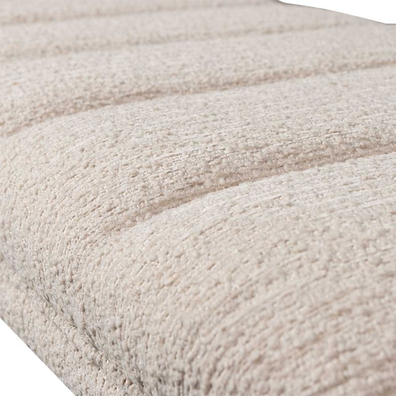 Boucle Design Bank in Beigegrau mit einem Sitzplatz - Porian