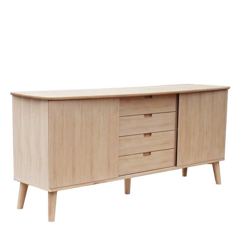 Eiche Bianco Sideboard mit Schiebetüren 180x80 cm & 48 cm tief - Saimoon