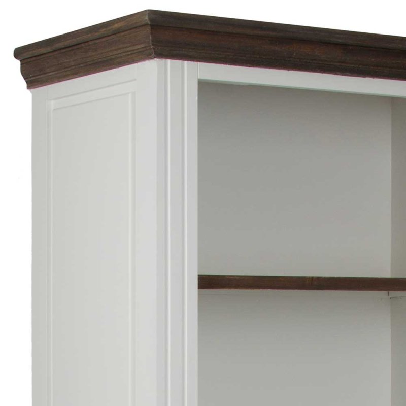68x180x39 Landhaus Regal in Weiß & Graubraun - 4 Fächer & 3 Schubladen ...