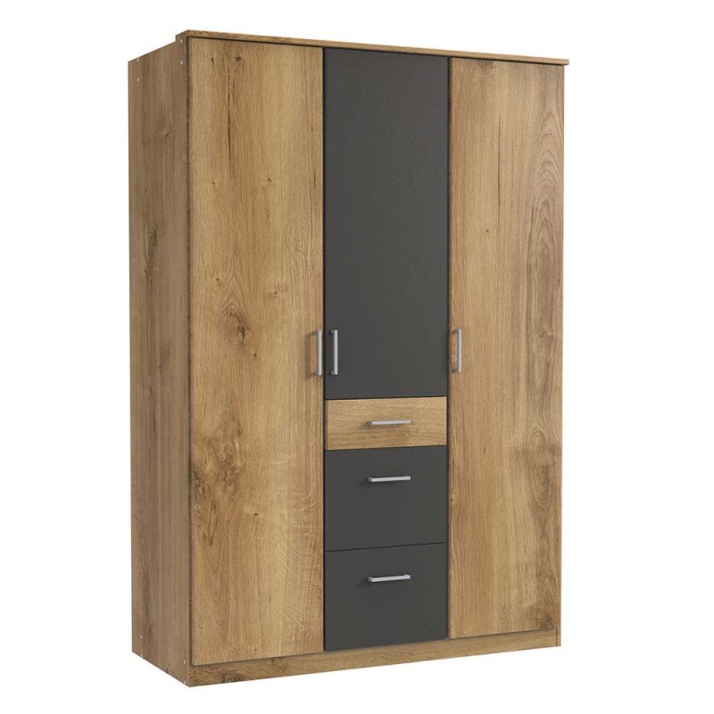 Kleiderschrank mit drei Schubladen & drei Türen in modernem Design ...