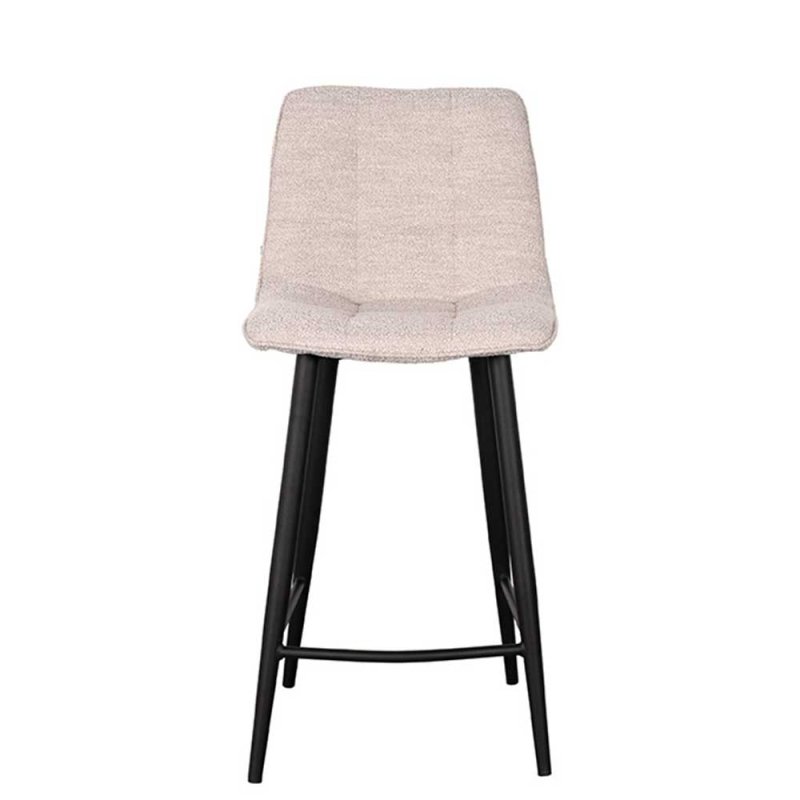 Barstühle mit 65 cm Sitzhöhe in Beigegrau mit Schwarz - Dronjaco (2er Set)