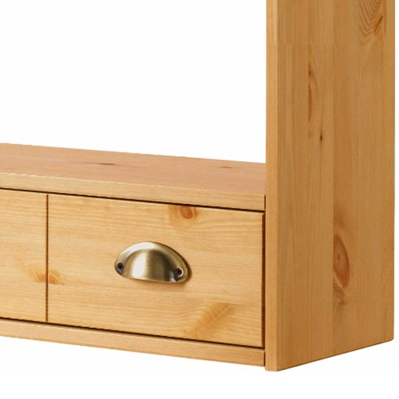 Landhaus Regal mit 2 Ablagen & 3 Schubladen aus Kiefer Massivholz - Zimoni