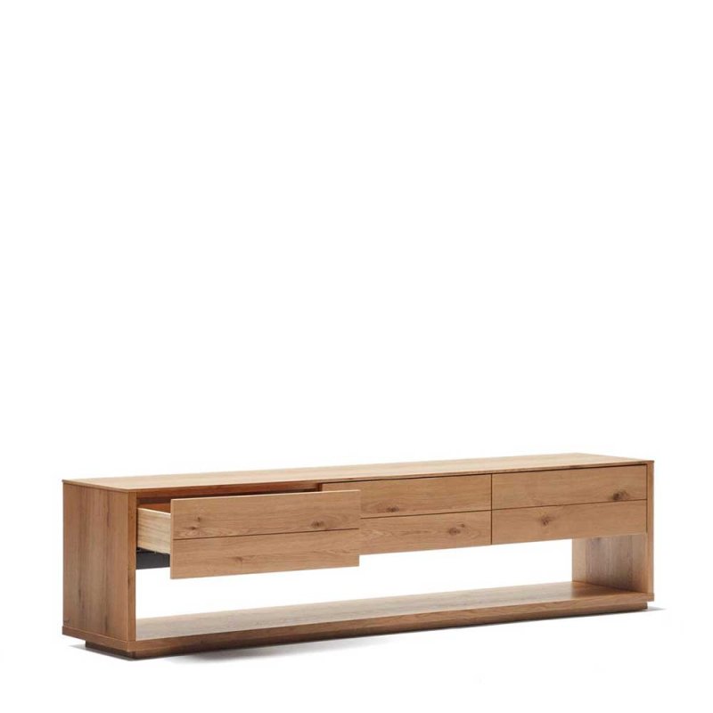 TV Lowboard mit drei Schubladen und Fach in Eichefarben - modern - Algaro