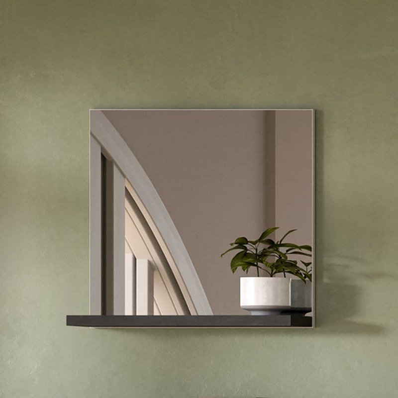 Spiegel mit Ablage in Dunkelgrau - zwei Größen - moderner Look - Suad