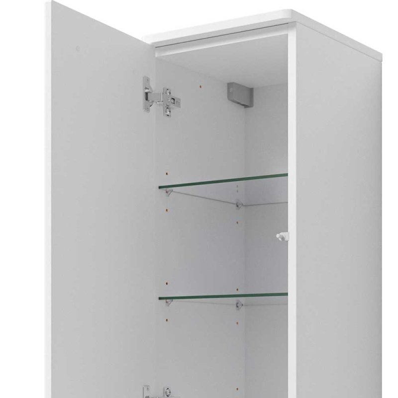 Bad-Hochschrank für die Wandmontage in Weiß mit Hochglanzfront - Bahare