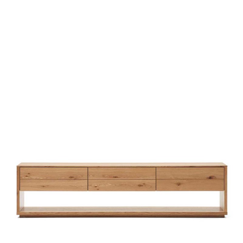 TV Lowboard mit drei Schubladen und Fach in Eichefarben - modern - Algaro