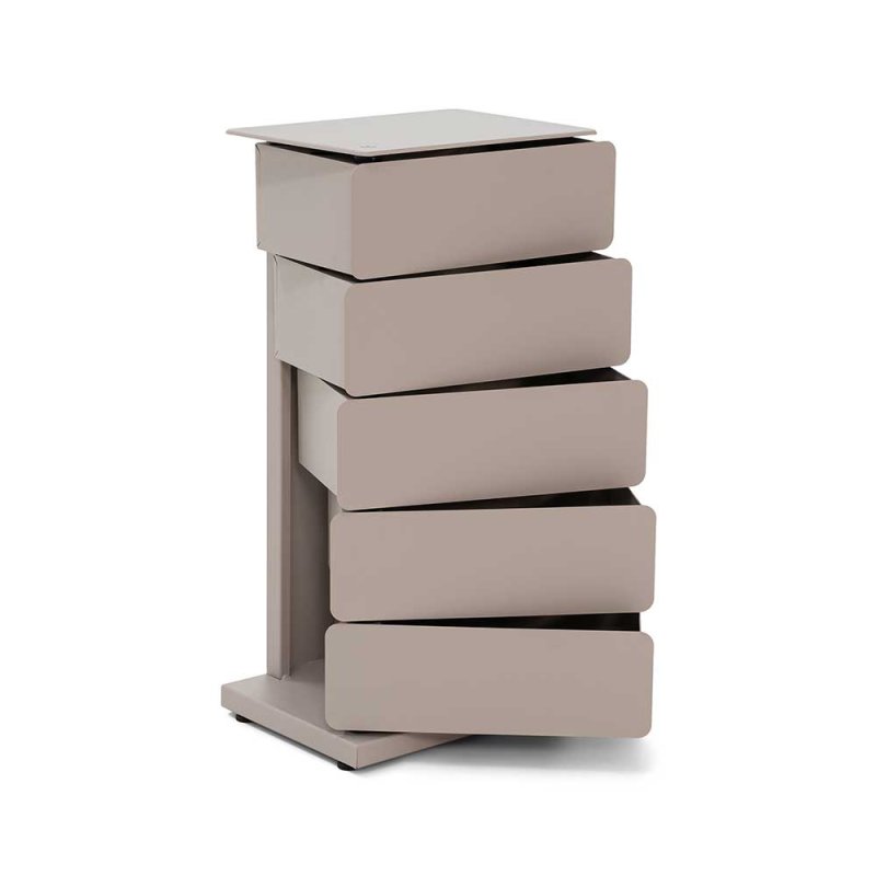 Design Stahlkommode in Taupe mit fünf Kästen - ideal für Schuhe oder ...