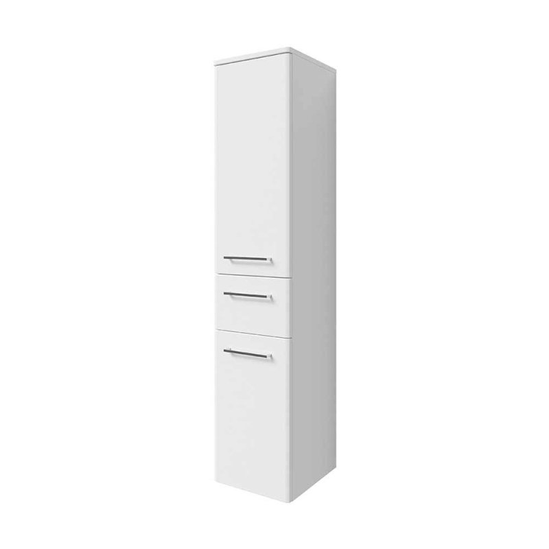 Bad-Hochschrank für die Wandmontage in Weiß mit Hochglanzfront - Bahare