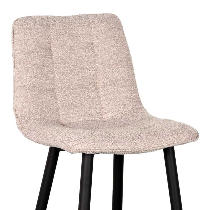 Barstühle mit 65 cm Sitzhöhe in Beigegrau mit Schwarz - Dronjaco (2er Set)