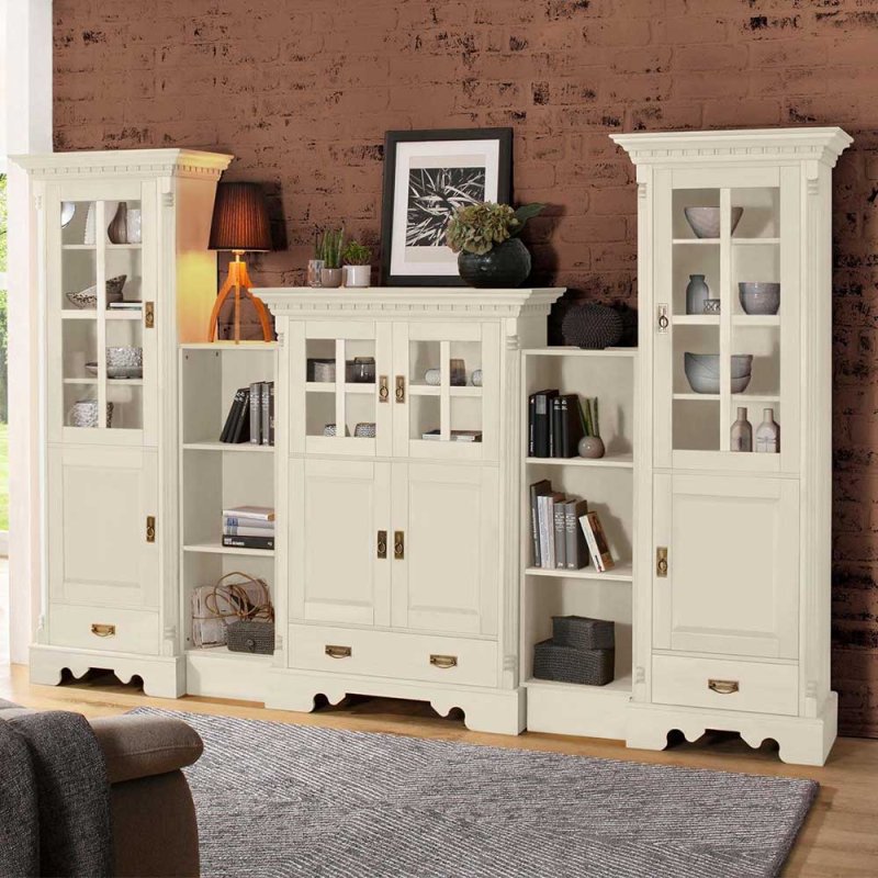 Landhaus Highboard & Regale in Creme aus Kiefer Massivholz gewachst ...