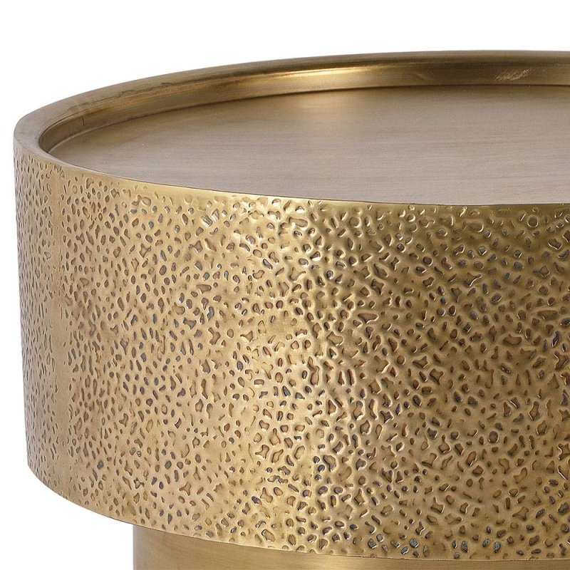 Couchtisch in Gold und Bronze aus Aluminium in runder Form - Beaven