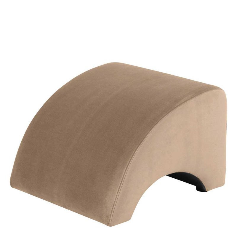 Designhocker in Beige Samtvelours - halbrunde Form - Ulada