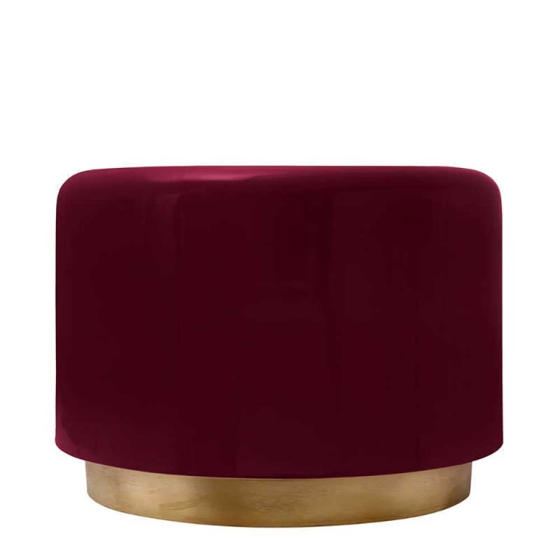 52 cm runder Beistelltisch in Bordeaux mit Gold aus Metall - Vaney