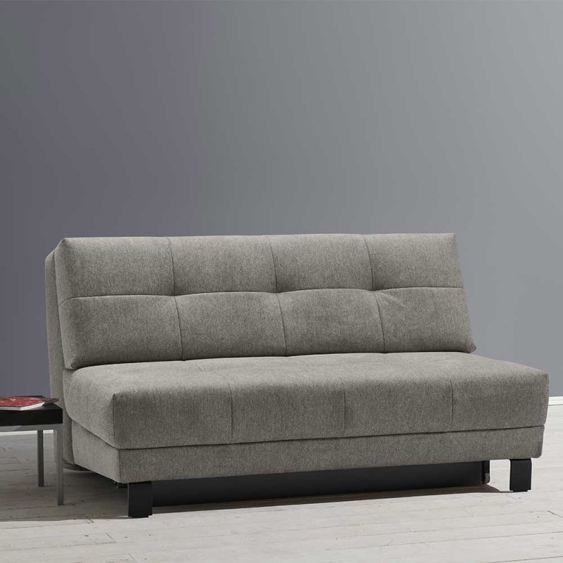 Sofa ohne Armlehnen mit Schlaffunktion in Grau Stoffbezug - Tonia