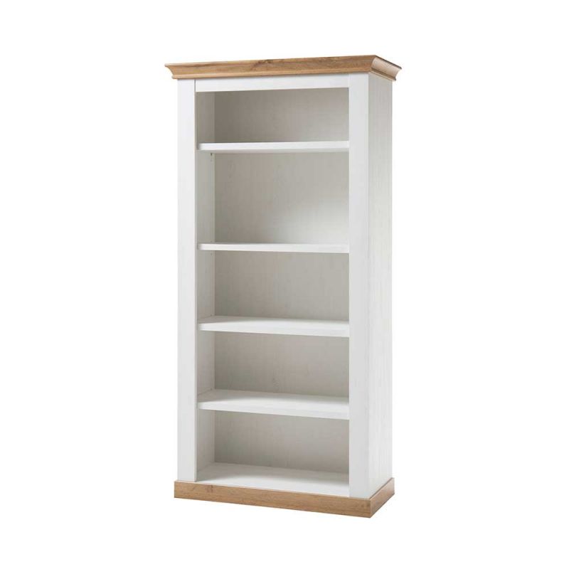 102x139x44 Landhaus Regal mit 3 Fächern in Weiß & Wildeiche - Diatara
