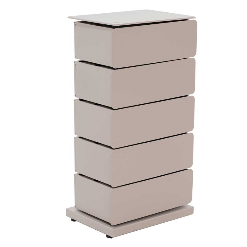 Design Stahlkommode in Taupe mit fünf Kästen - ideal für Schuhe oder ...